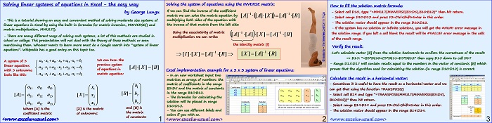 Solving System Of Linear Equations Using Excel Tessshebaylo